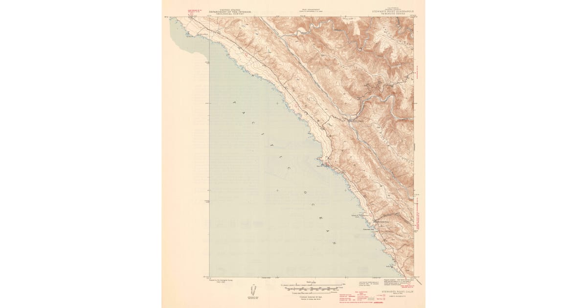 1944 Map of Stewarts Point, Sonoma County, CA — High-Res | Pastmaps