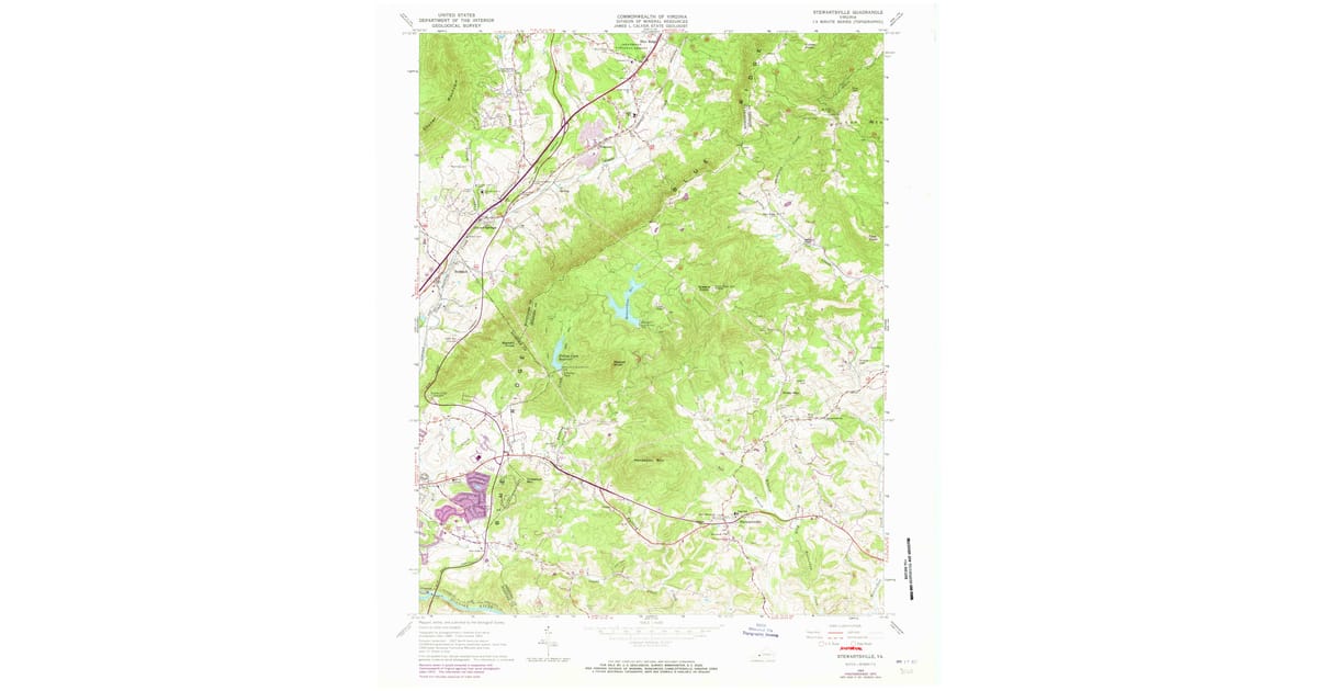 1963 Map of Stewartsville, VA — High-Res, 1973 Print | Pastmaps