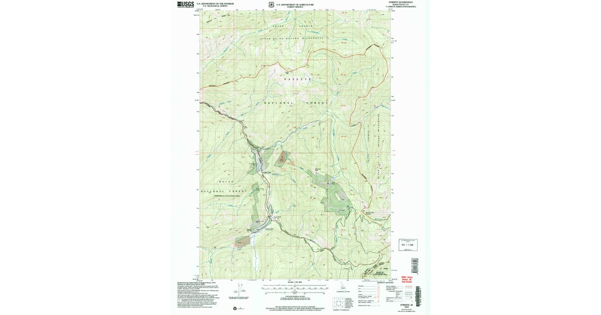 2004 Map of Stibnite, Valley County, ID — High-Res | Pastmaps