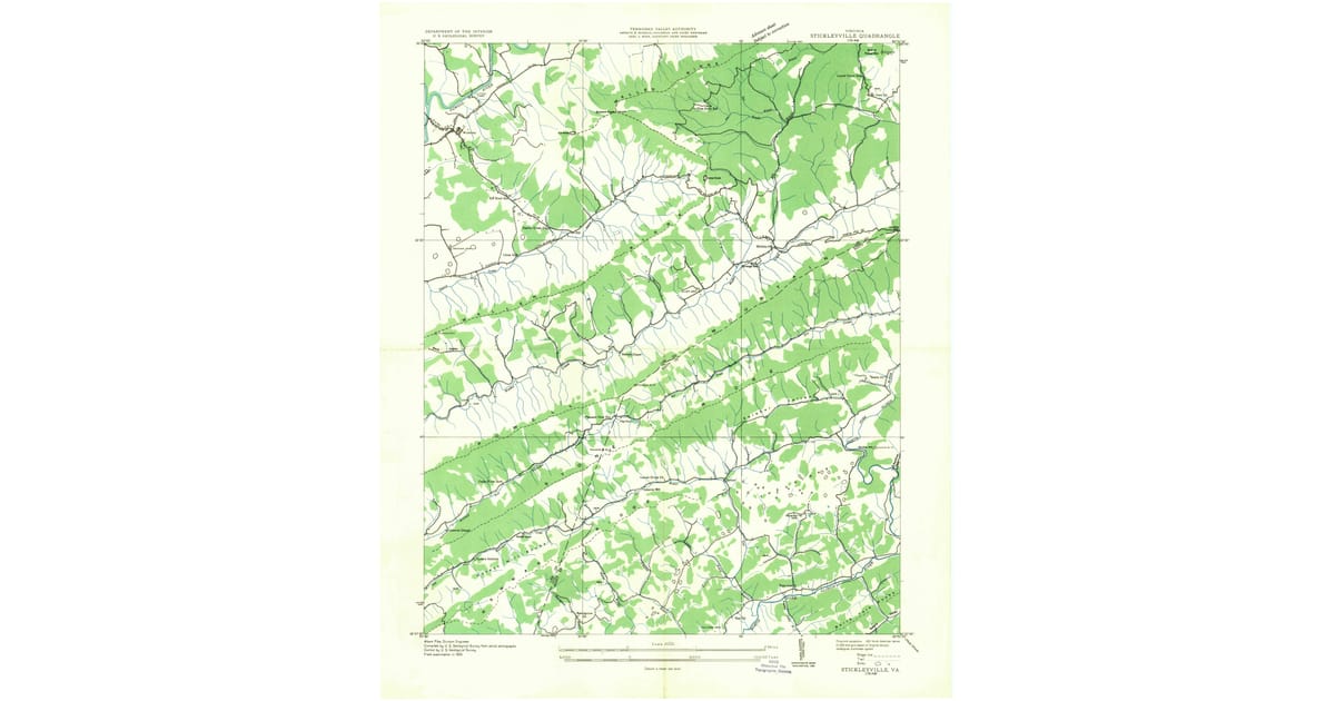 1935 Map of Stickleyville, VA — High-Res | Pastmaps