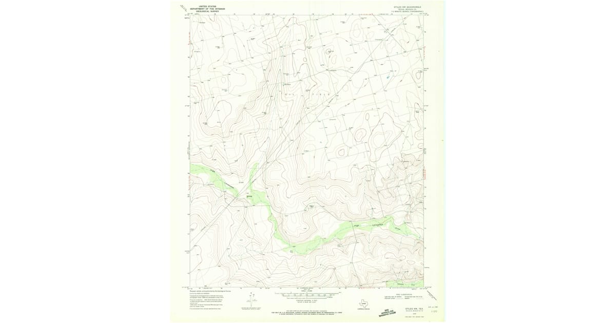 1970 Map of Stiles NW, Reagan County, TX — High-Res | Pastmaps
