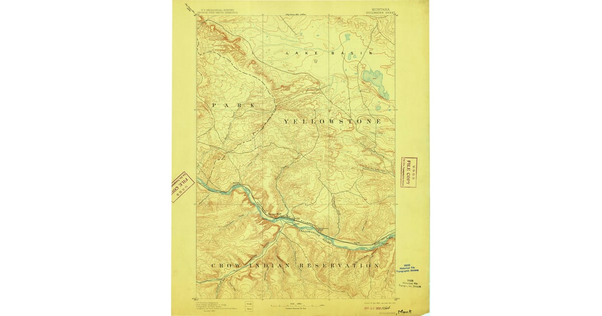 1892 Map of Stillwater, Stillwater County, MT — High-Res, 1910 Print ...