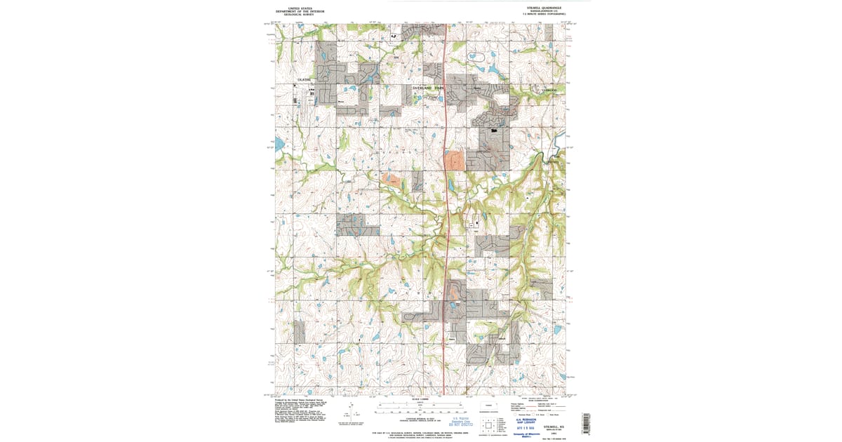 1991 Map of Stilwell, Johnson County, KS — High-Res | Pastmaps