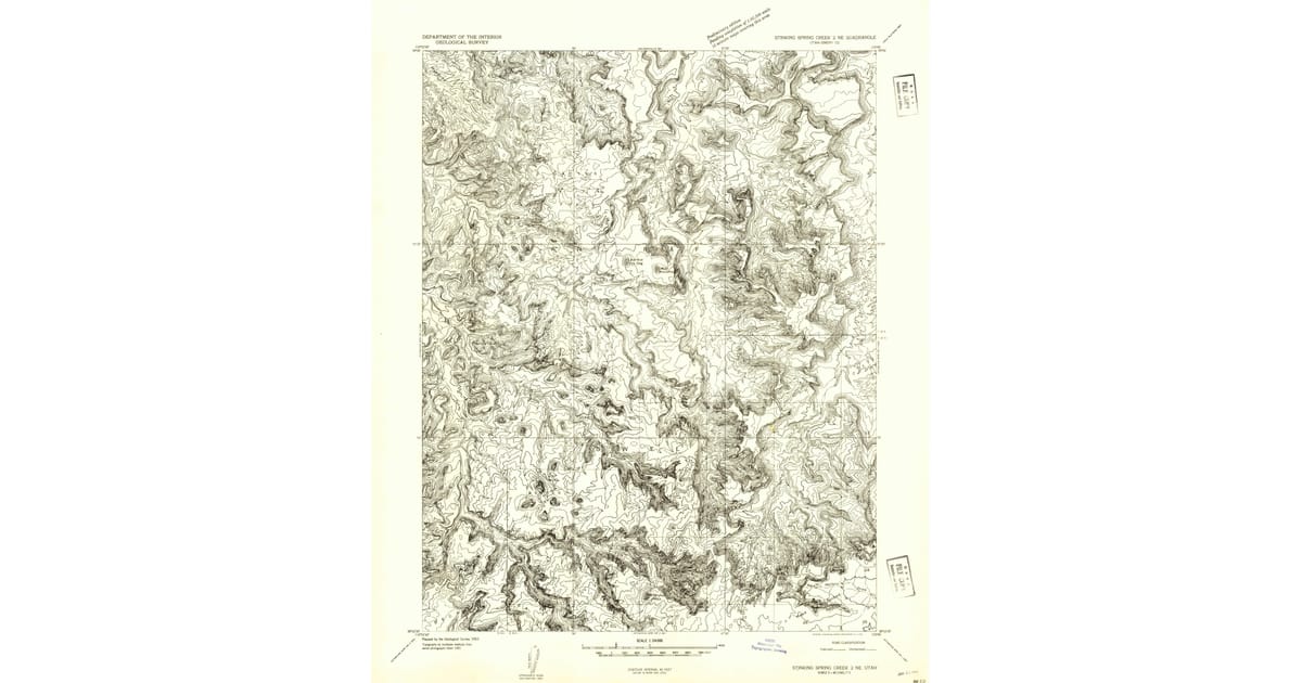 1954 Map of Stinking Spring Creek 2 NE, Emery County, UT — High-Res ...