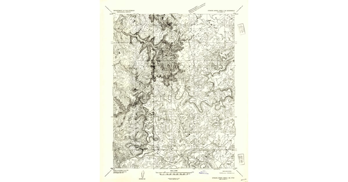 1953 Map of Stinking Spring Creek 2 SE, Emery County, UT — High-Res ...