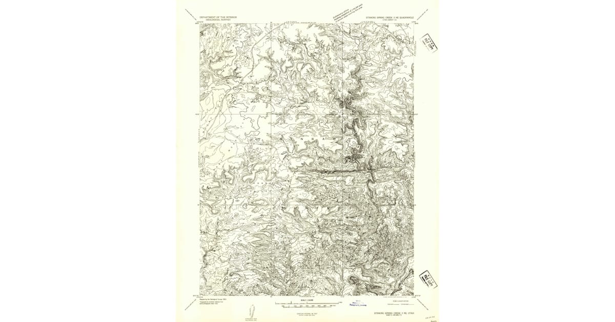1954 Map of Stinking Spring Creek 3 NE, Emery County, UT — High-Res ...