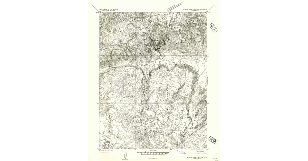 1954 Map of Stinking Spring Creek 3 SE, Emery County, UT — High-Res ...