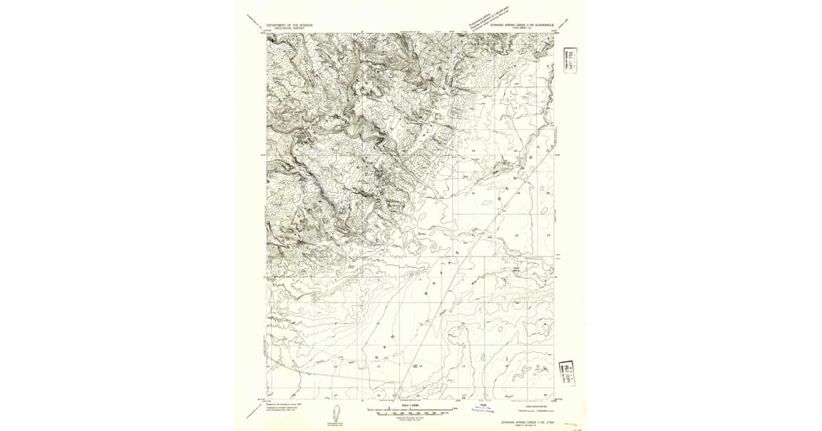 1954 Map of Stinking Spring Creek 4 NE, Emery County, UT — High-Res ...