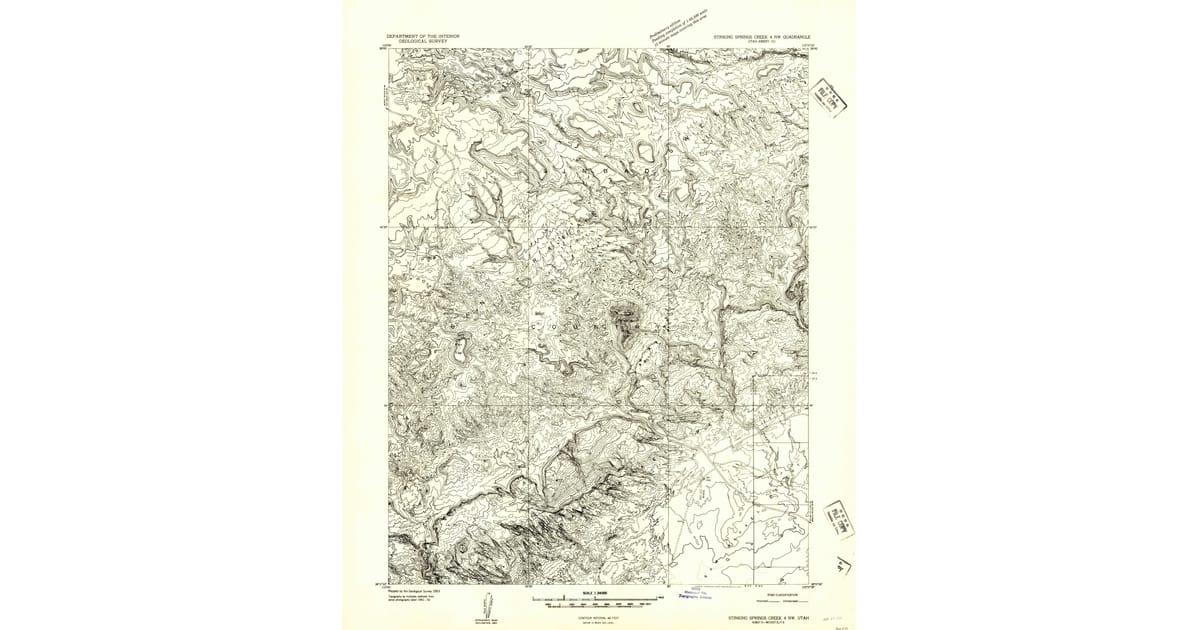 1954 Map of Stinking Spring Creek 4 NW, Emery County, UT — High-Res ...