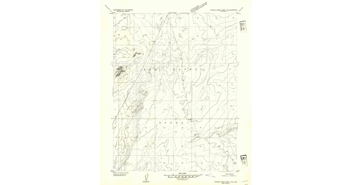 1954 Map of Stinking Spring Creek 4 SE, Emery County, UT — High-Res ...