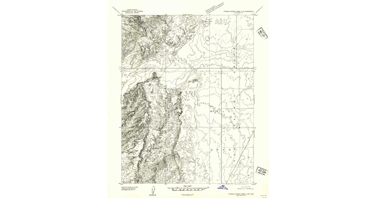 1954 Map of Stinking Springs Creek 4 SW, Emery County, UT — High-Res ...