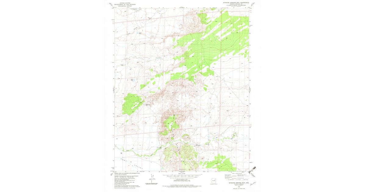 1982 Map of Stinking Springs Mtn., Apache County, AZ — High-Res | Pastmaps