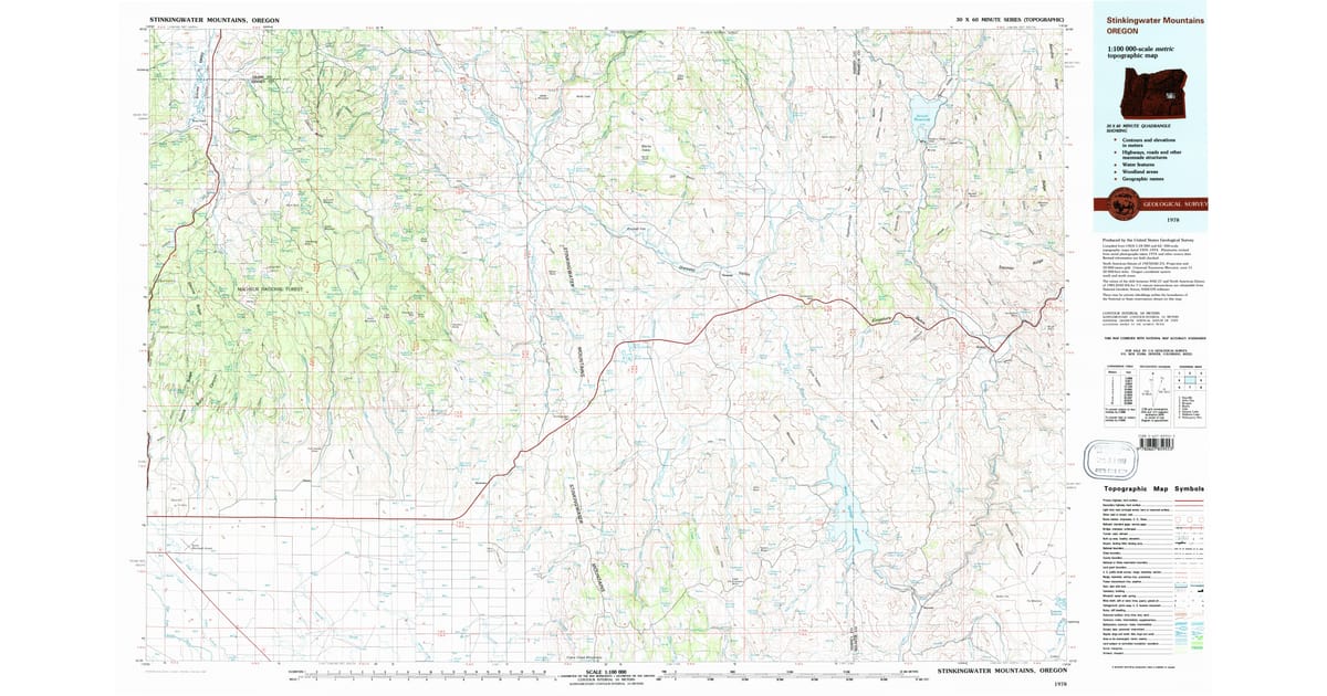 1978 Map of Stinkingwater Mountains, Harney County, OR — High-Res ...