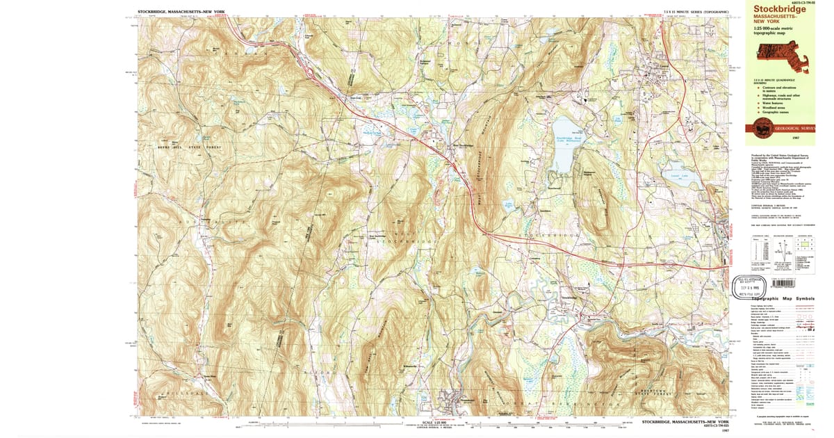 1987 Map of Stockbridge, Berkshire County, MA — High-Res | Pastmaps