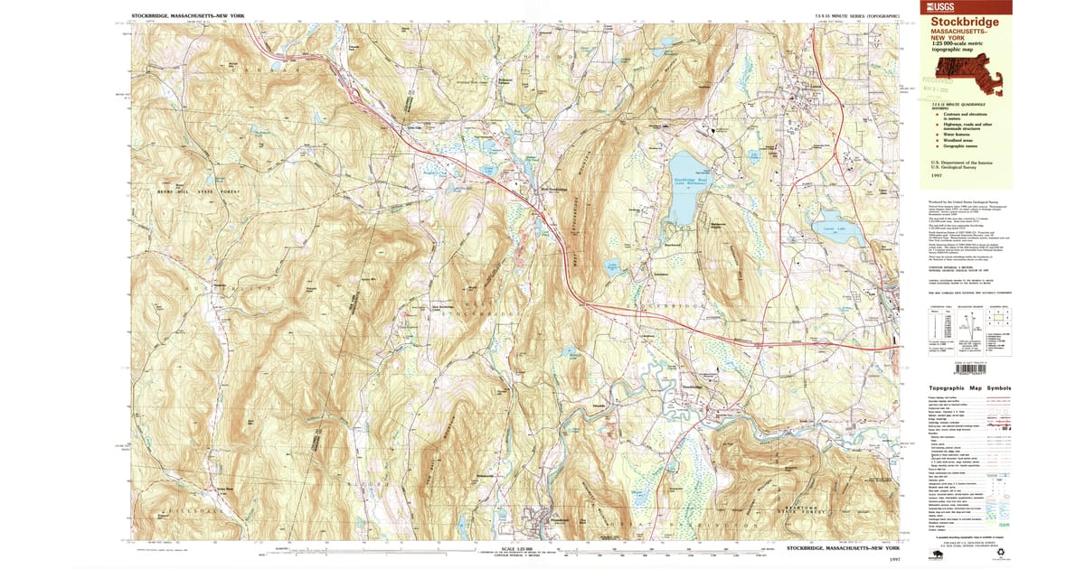 1997 Map of Stockbridge, Berkshire County, MA — High-Res | Pastmaps