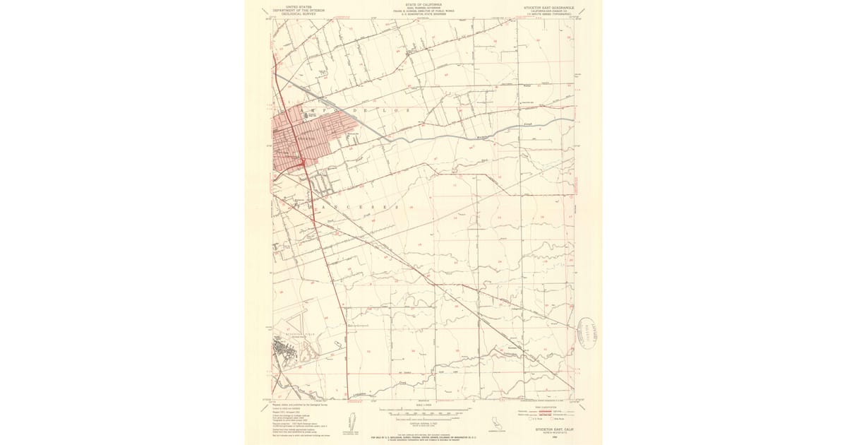 1952 Map of Stockton East, San Joaquin County, CA — High-Res | Pastmaps