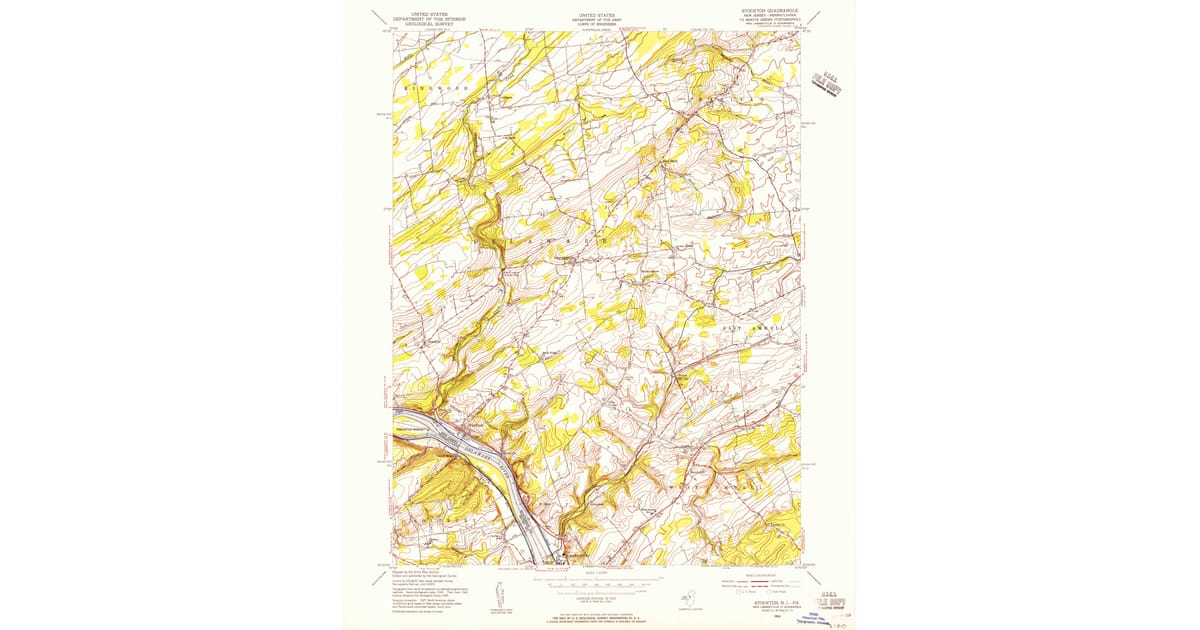 1954 Map of Stockton, NJ — High-Res | Pastmaps