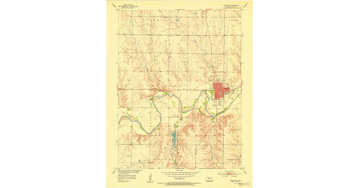 1950s Maps of Stockton, KS | Pastmaps