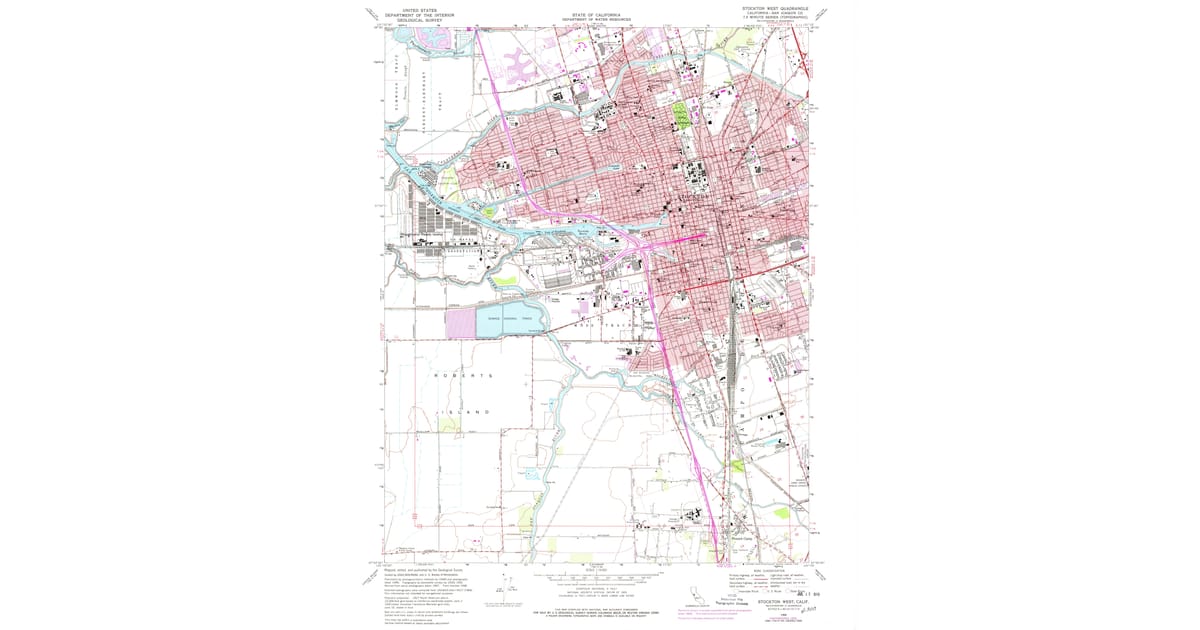 1968 Map of Stockton West, San Joaquin County, CA — High-Res, 1978 ...