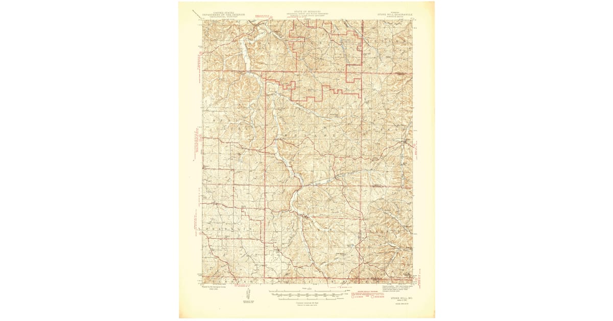 1945 Map of Stone Hill, Dent County, MO — High-Res, 1945 Print #2 ...