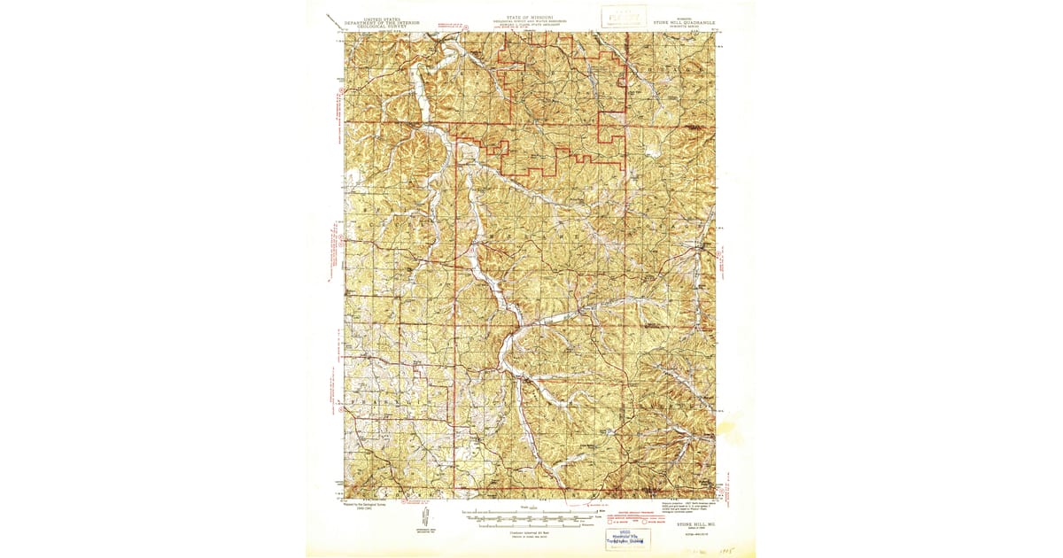 1945 Map of Stone Hill, Dent County, MO — High-Res | Pastmaps