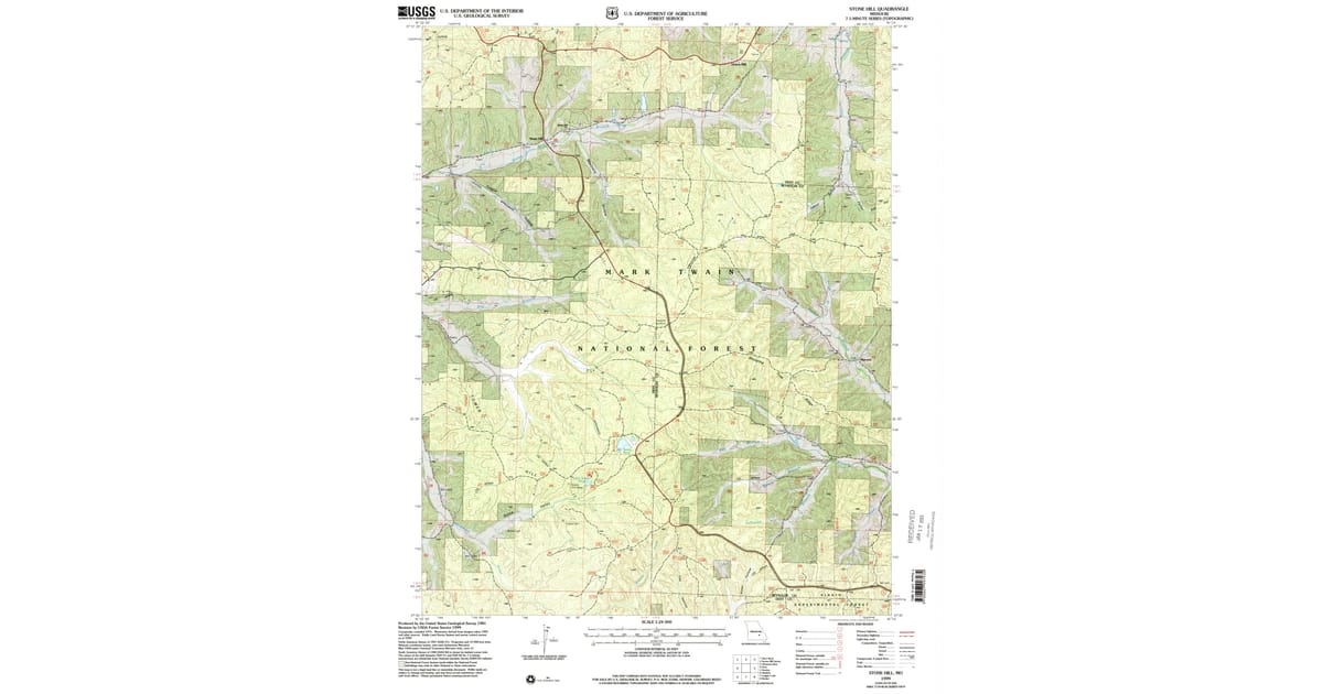 1999 Map of Stone Hill, Dent County, MO — High-Res | Pastmaps