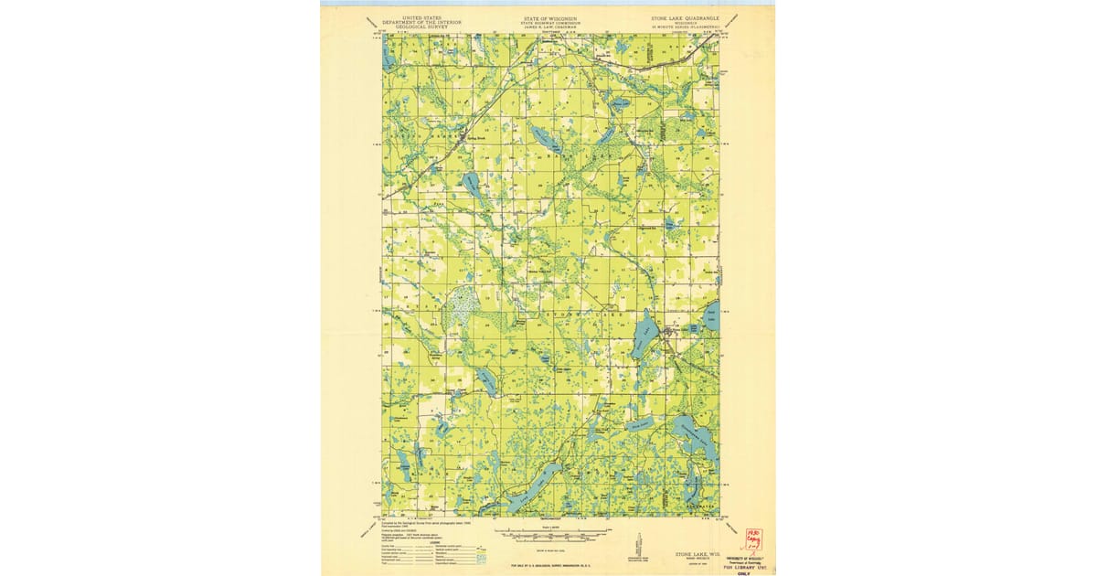 1950 Map of Stone Lake, WI — High-Res | Pastmaps