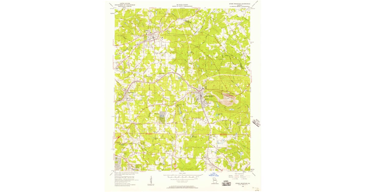 1956 Map of Stone Mountain, GA — High-Res | Pastmaps