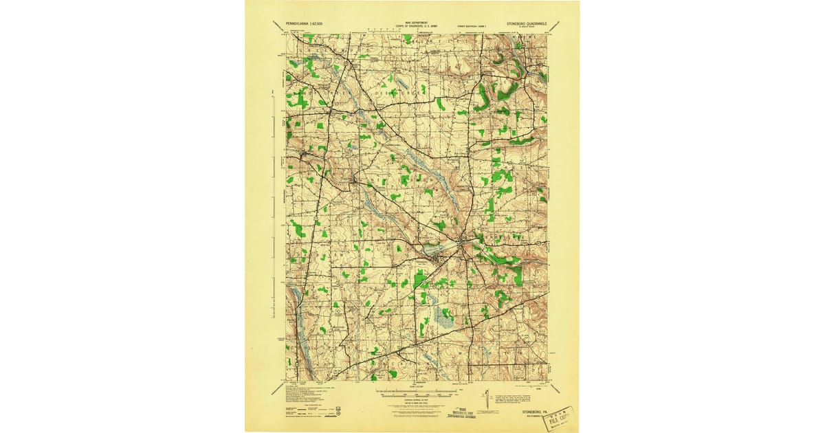 1943 Map of Stoneboro, PA — High-Res | Pastmaps