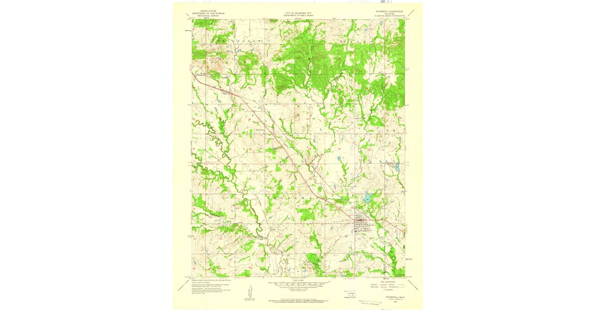 1957 Map of Stonewall, OK — High-Res | Pastmaps