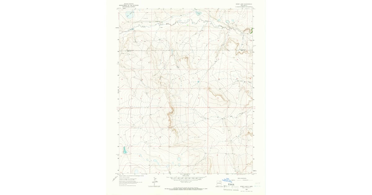 1964 Map of Stony Lake, Mora County, NM — High-Res | Pastmaps