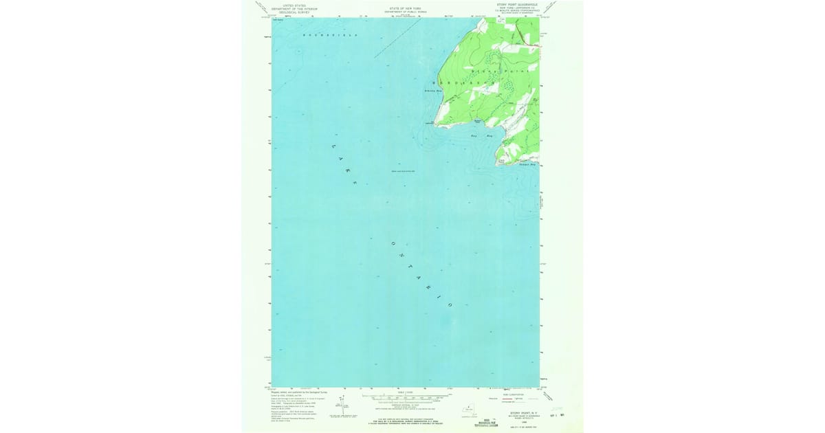 1958 Map of Stony Point, Jefferson County, NY — High-Res, 1971 Print ...