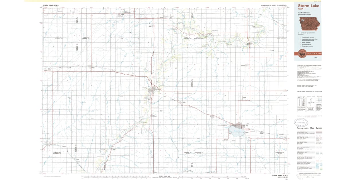 1985 Map of Storm Lake, IA — High-Res | Pastmaps