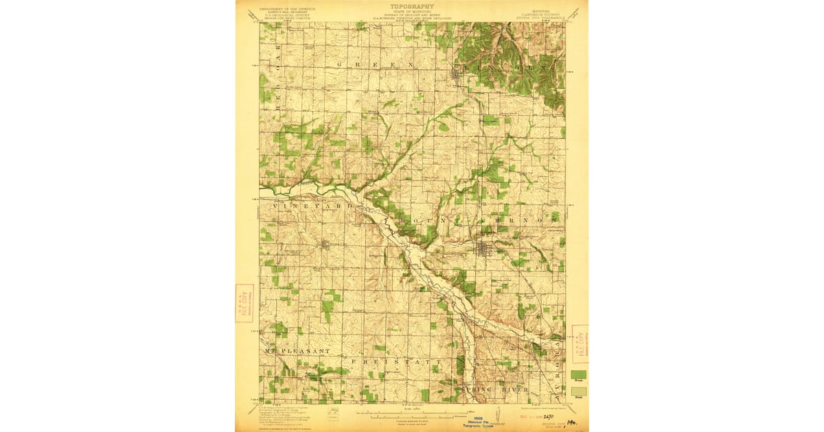 1921 Map of Stotts City, MO — High-Res, 1921 Print #2 | Pastmaps