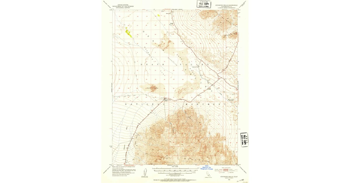 1952 Map of Stovepipe Wells, Inyo County, CA — High-Res | Pastmaps
