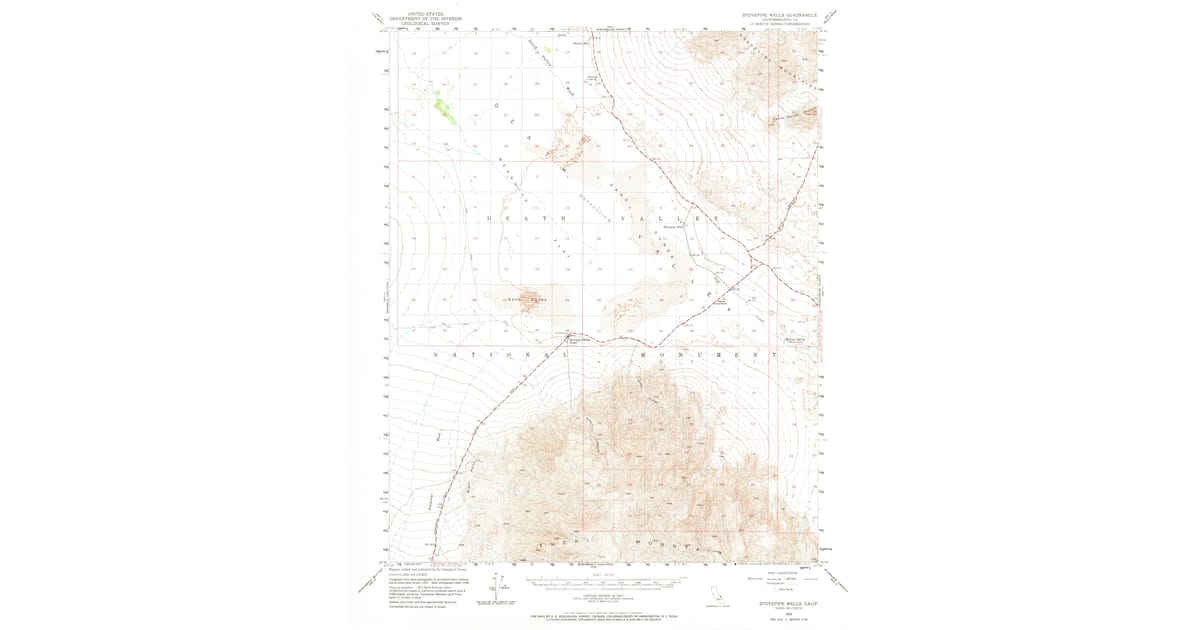 1952 Map of Stovepipe Wells, Inyo County, CA — High-Res, 1969 Print ...