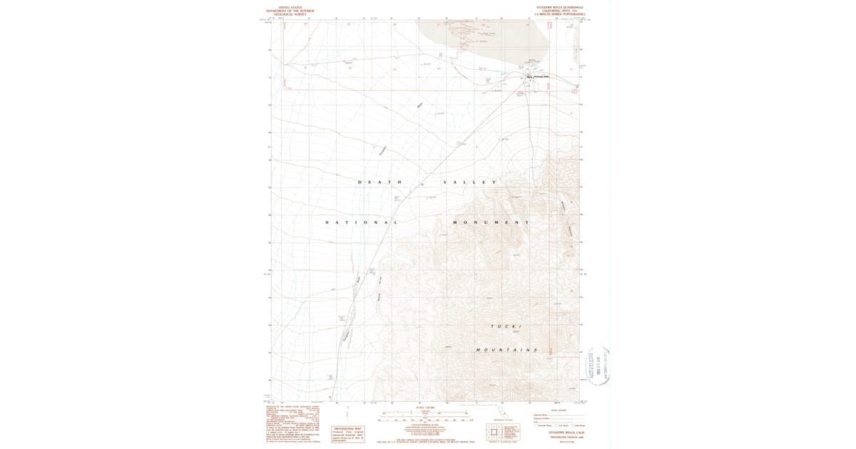 1988 Map of Stovepipe Wells, Inyo County, CA — High-Res | Pastmaps