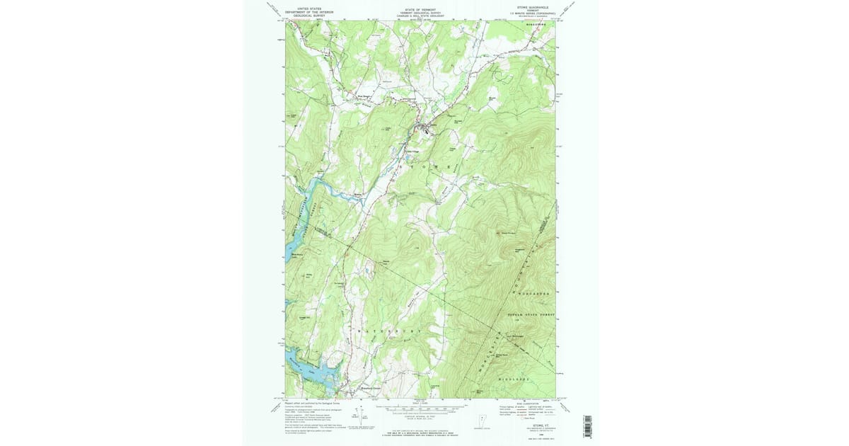 1968 Map of Stowe, Lamoille County, VT — High-Res | Pastmaps