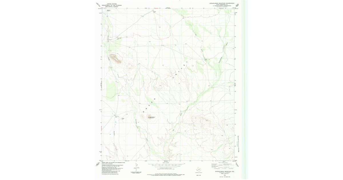 1983 Map of Straddlebug Mountain, Brewster County, TX — High-Res | Pastmaps