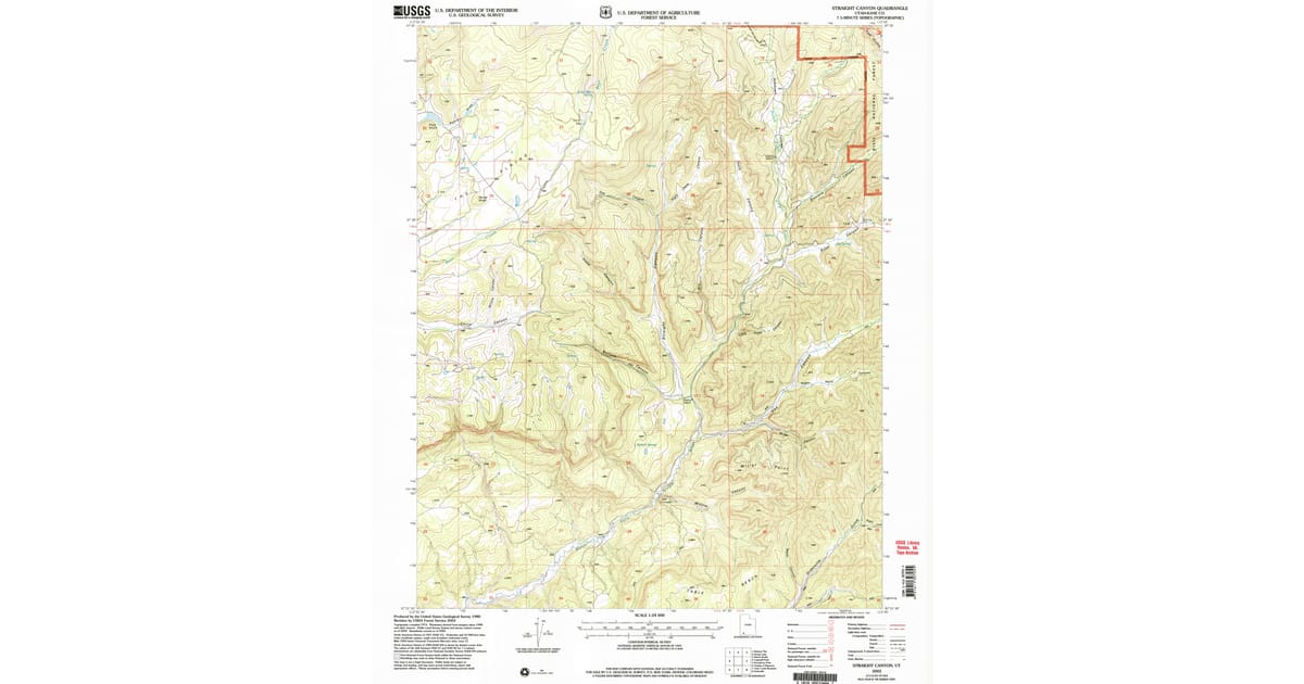 2002 Map of Straight Canyon, Kane County, UT — High-Res | Pastmaps