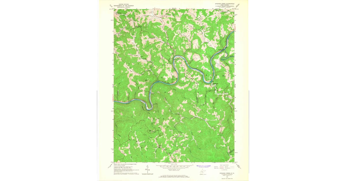 1965 Map of Strange Creek, Clay County, WV — High-Res | Pastmaps