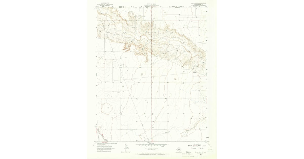 1964 Map of Stratford NE, Sherman County, TX — High-Res | Pastmaps