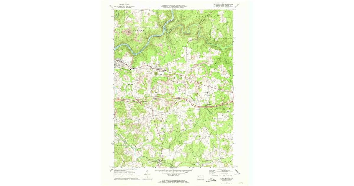 1968 Map of Strattanville, PA — High-Res | Pastmaps