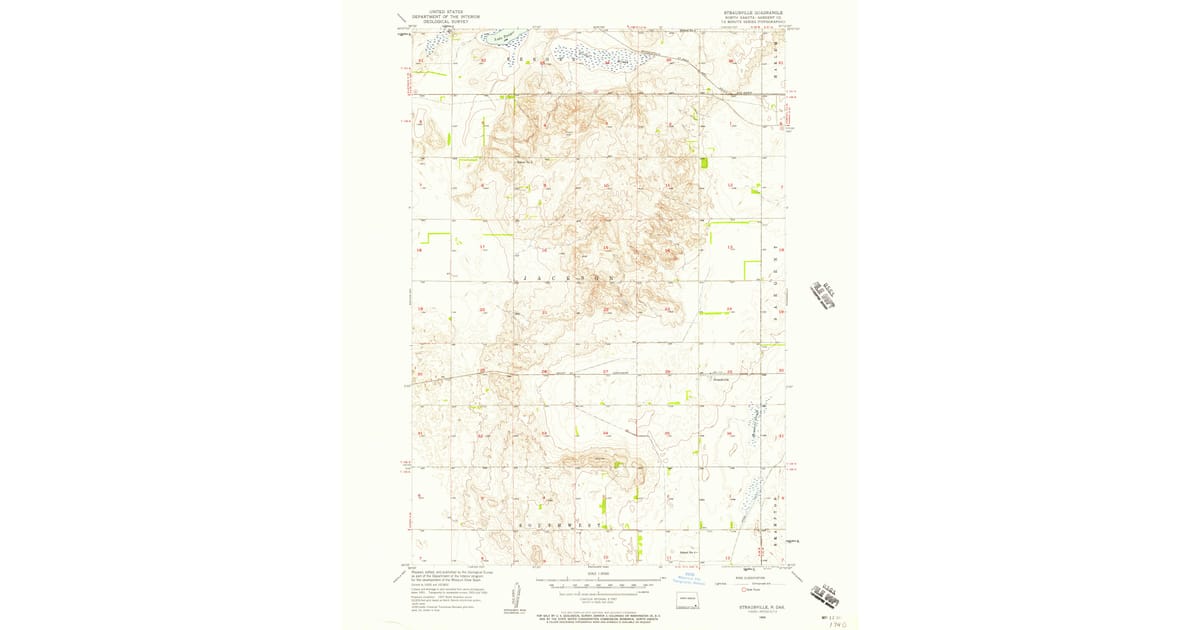 1956 Map of Straubville, Sargent County, ND — High-Res | Pastmaps
