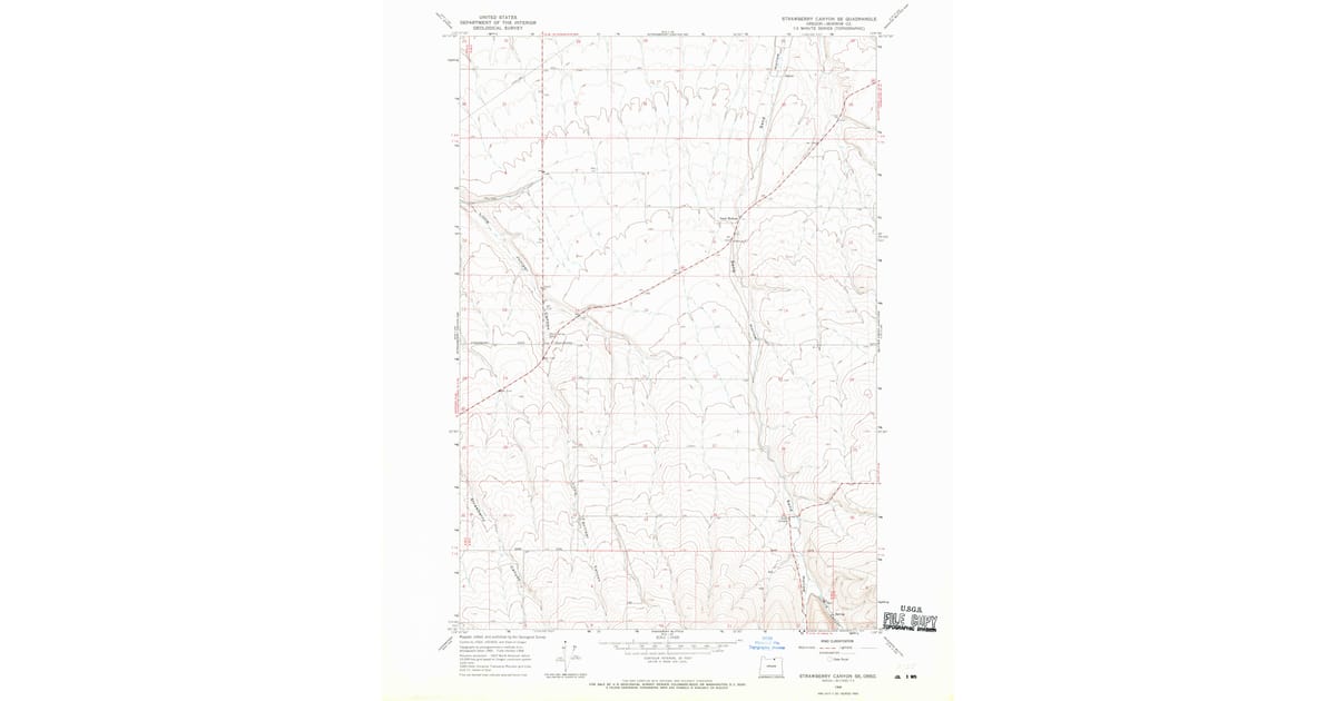 1968 Map of Strawberry Canyon SE, Morrow County, OR — High-Res | Pastmaps