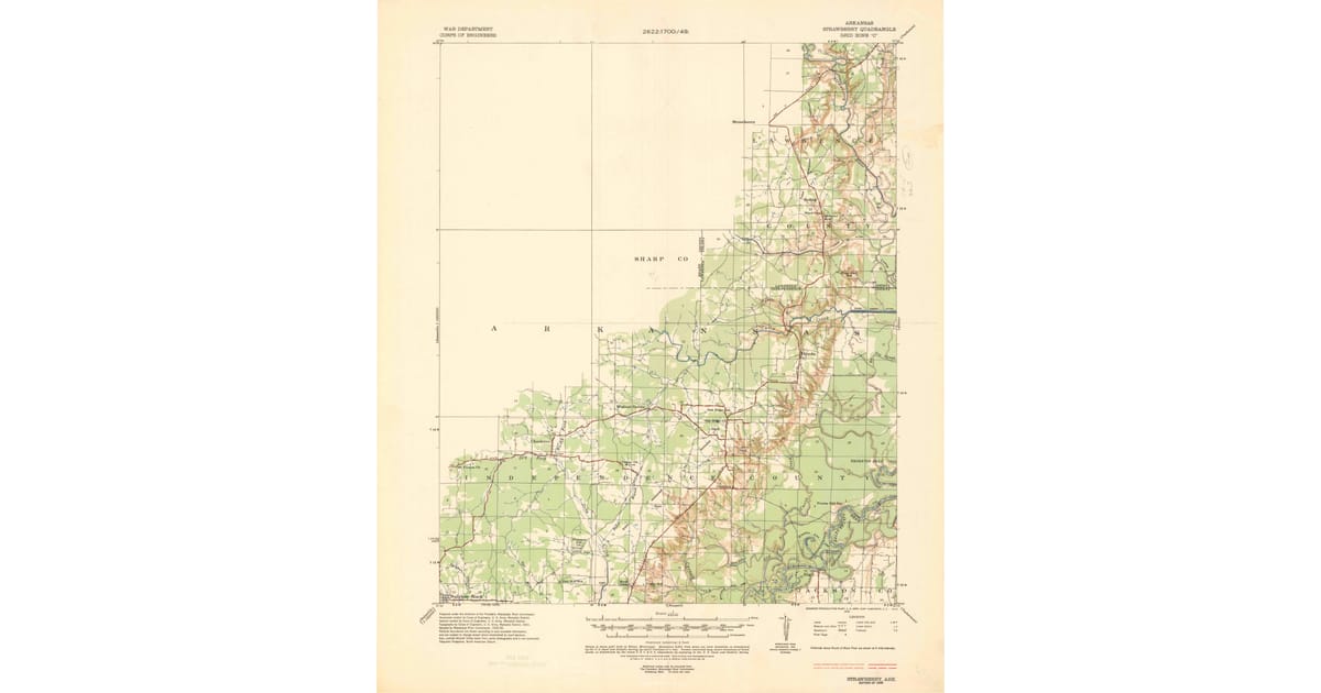1935 Map of Strawberry, AR — High-Res | Pastmaps
