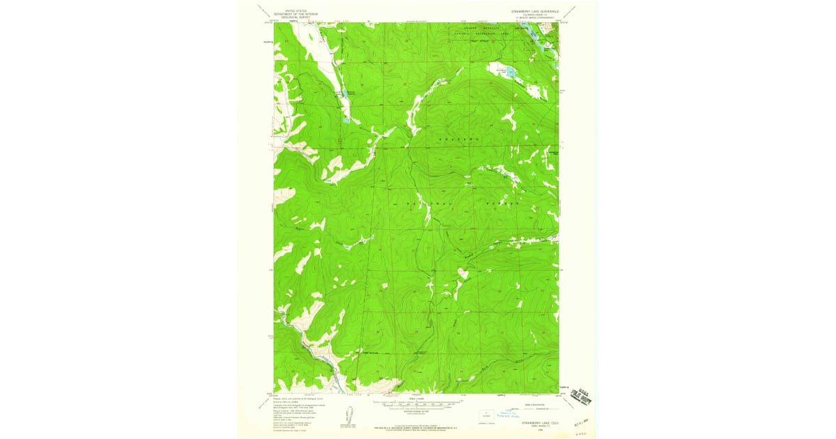 1958 Map of Strawberry Lake, Grand County, CO — High-Res | Pastmaps