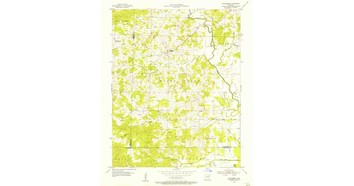 1955 Map of Strawberry, AR — High-Res | Pastmaps