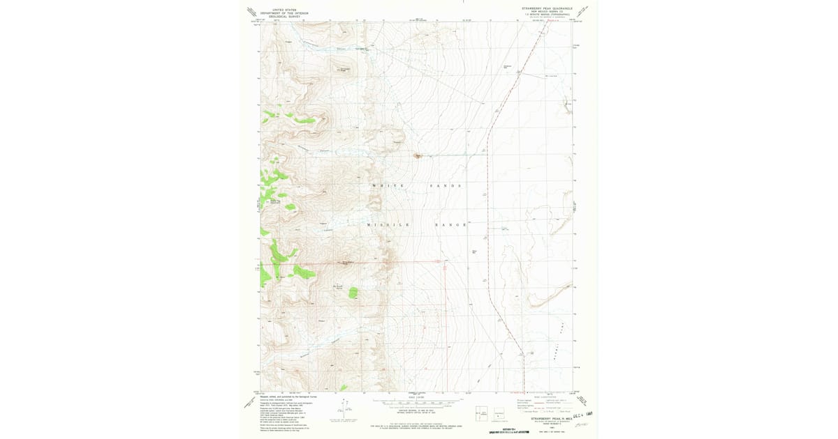 1981 Map of Strawberry Peak, Sierra County, NM — High-Res | Pastmaps