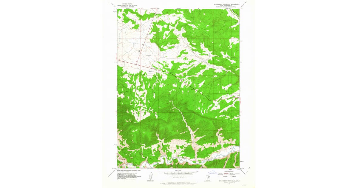 1962 Map of Strawberry Pinnacles, Duchesne County, UT — High-Res | Pastmaps